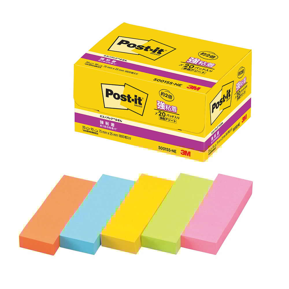Post-It(R) Strong Adhesive Series 75 x 25mm 5 Colors and others 3M ...