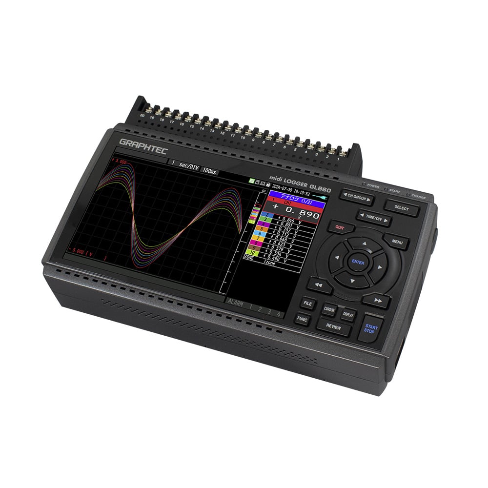 2-1423-21-56 データロガー本体と20chネジ端子のセット 英語版校正証明書付 GL860/B-563 【AXEL】 アズワン