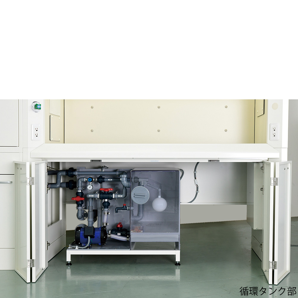 3-3931-22 ヒュームフード（湿式スクラバー横置きタイプ） ディープ 2200×980×2250mm ABDI-1500SC 【AXEL ...