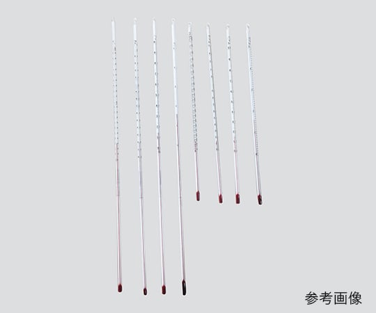 3-5577-02-56 Red Foot Liquid Rod Thermometer 100℃ 450 mm with English ...
