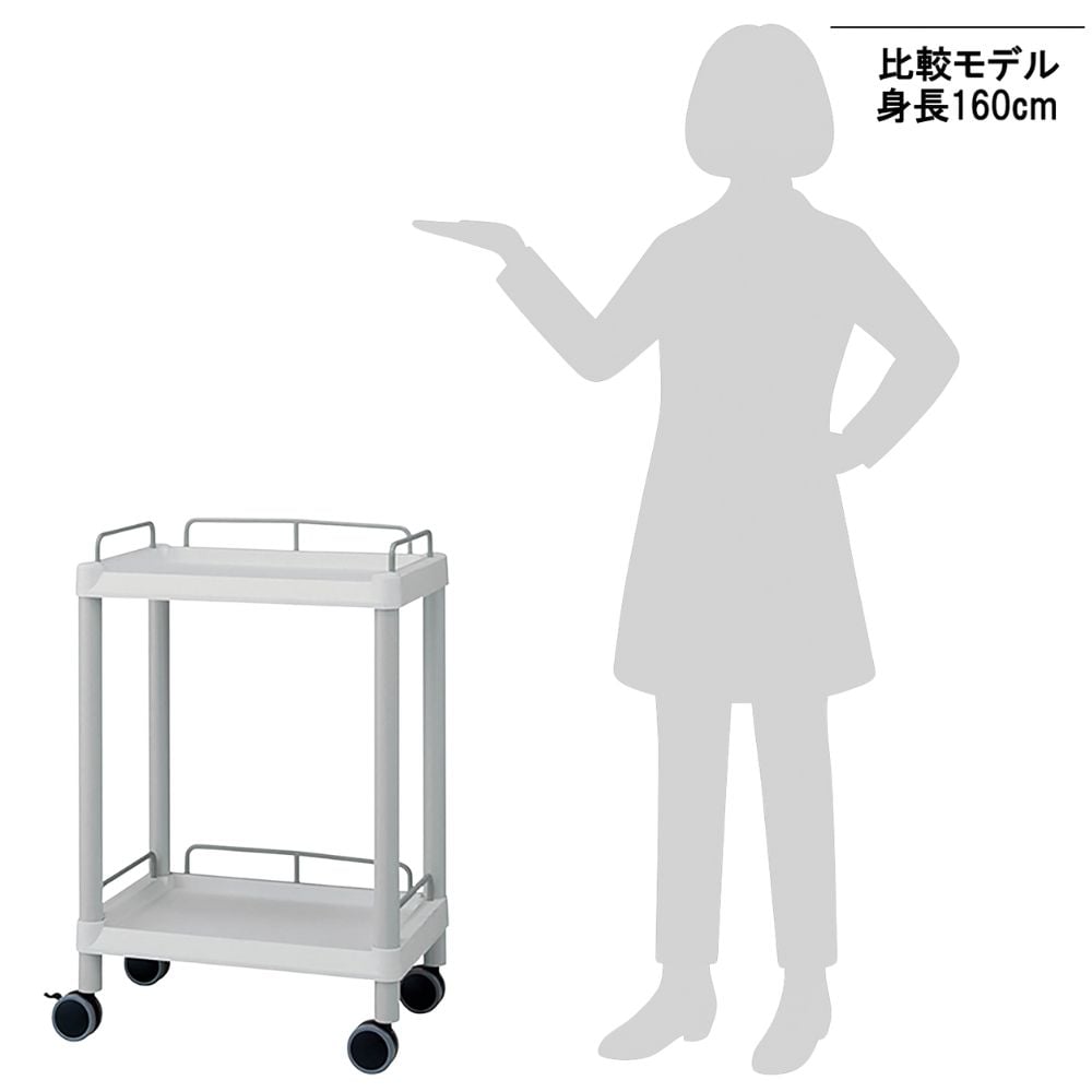アズワン モバイルイ-ジ-カ-ト(ガ-ド枠付き:グレ-) 2段 532×368×819NC3-6639-013-6639-01 3-6639-01 モバイルイージーカート(ガード枠付き:グレー) 2段 540×370