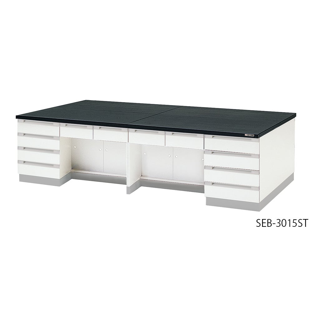 4-5537-02 中央実験台（木製・高収納タイプ）2400×1200×800mm SEB-2412ST 【AXEL】 アズワン