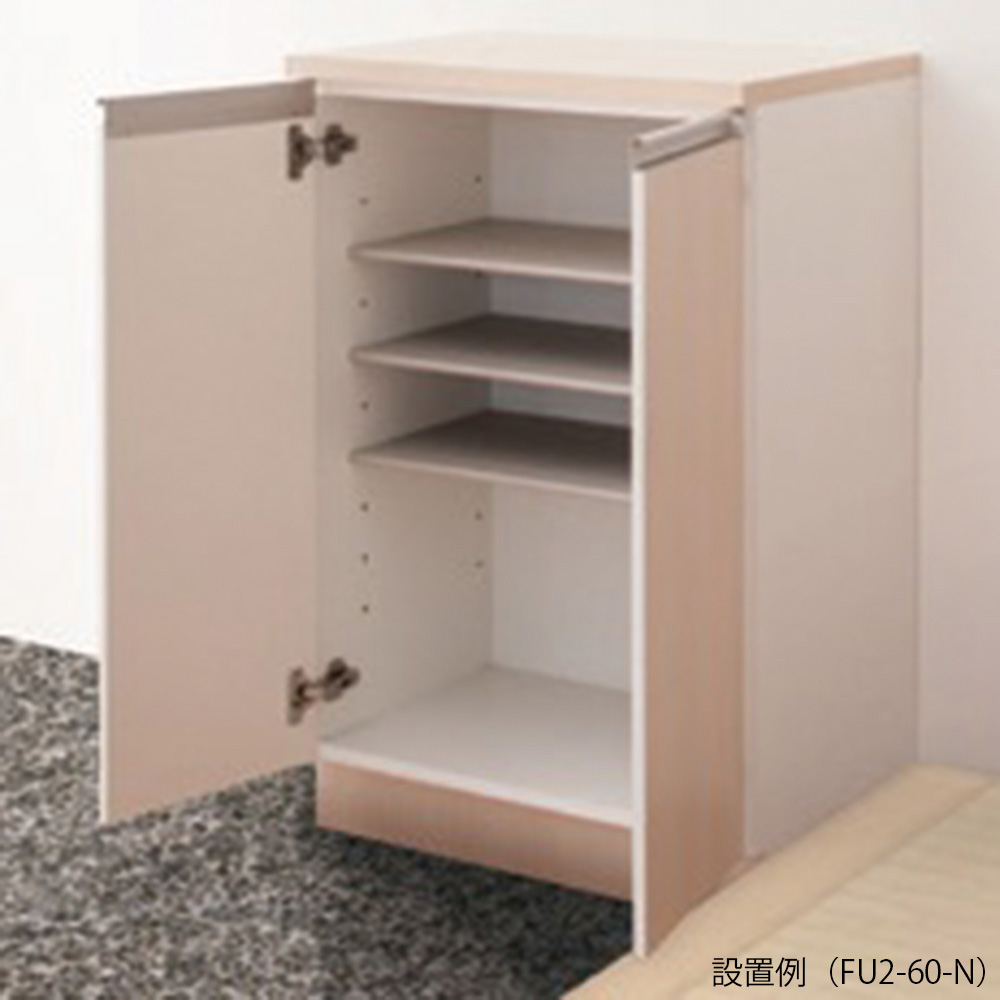 4-5675-02 シューズボックス（FUIIシリーズ・フロアユニット） 600×400×924mm ナチュラルウッド FU2-60-N ...