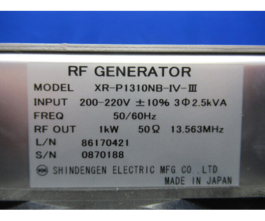 44-1092-01 【中古品】RF電源 XR-P1310NB-IV-III 【AXEL】 アズワン