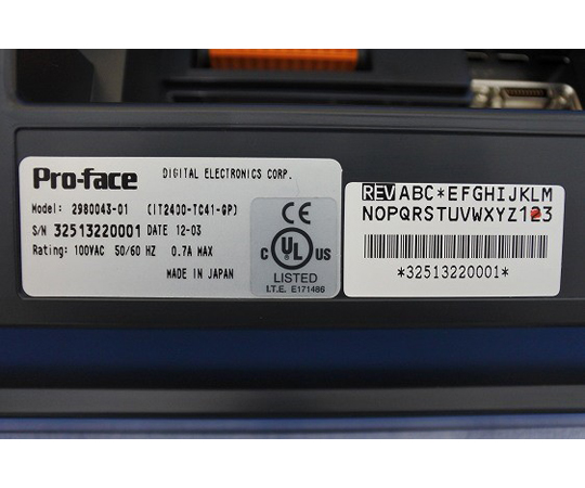 45-0006-21 【中古品】プログラマブル表示器 IT2400-TC41-GP 【AXEL】 アズワン