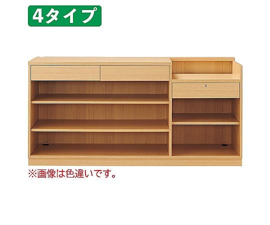 54-0127-60 レジカウンター 凹型タイプ 幅180cm ラスティック柄 3分割タイプ 61-830-6-2 【AXEL】 アズワン