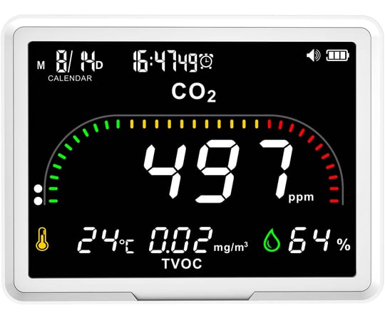 60-2363-07 卓上・壁掛け TVOC・CO2モニター BS-CO2D-PTH-20 【AXEL】 アズワン