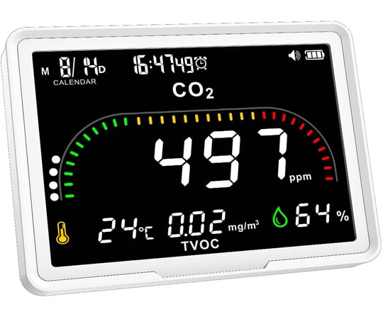 60-2363-07 卓上・壁掛け TVOC・CO2モニター BS-CO2D-PTH-20 【AXEL】 アズワン