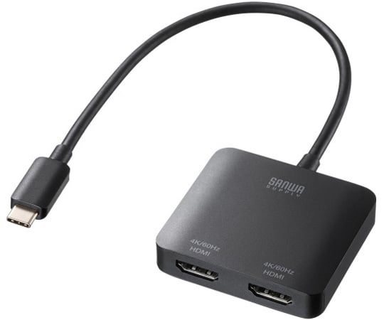 60-9215-21 USB Type C-HDMI変換アダプタ（2ポート/4K対応） AD-ALCMST2HD2 【AXEL】 アズワン
