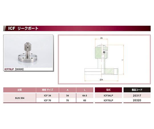 63-1935-07 ICF34 リークポート ICF34LP 【AXEL】 アズワン