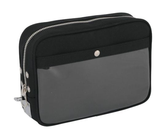 63-2399-60 帆布メール用ポーチ（M）馬蹄錠金具付 黒 PM-U-01 【AXEL