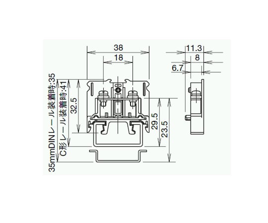 63-3150-50 ターミナルブロック（セルフアップ形 端子幅（厚さ）8mm）（50個入り） BN15MW*50 【AXEL】 アズワン