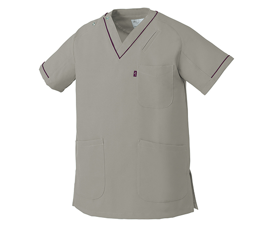 63-4250-24 男女兼用スクラブ グレー 3L MZ0092-C-9-3L 【AXEL】 アズワン