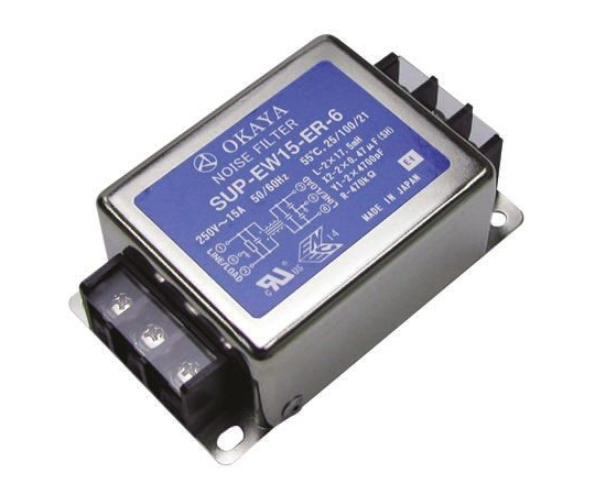 [取扱を終了した商品です]EMIフィルタ 電源ラインフィルタ ノイズフィルタ 5A SUP-EW5-ER-6 63-4924-38 【AXEL ...