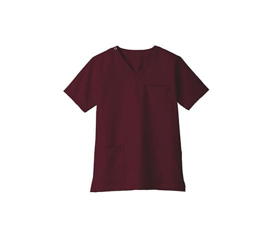 64-4141-61 Unisex Scrub Top Bordeaux M TB4502U-3 M 【AXEL GLOBAL】ASONE