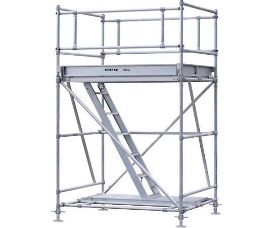 64-6731-17 パイプ製足場PSW型ベース付き 1段 PSW-15018-1AA 【AXEL】 アズワン