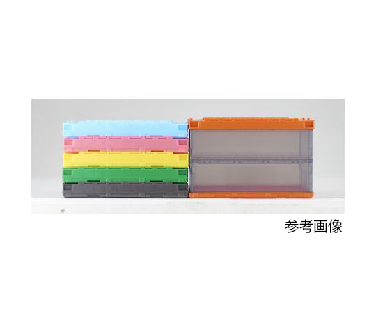 64-8746-07 薄型折りたたみコンテナ オリコン スケルコン 50L ロックフタ付 オレンジ/透明ブラック オレンジツートン TSK-C50B ORT 【AXEL】 アズワン