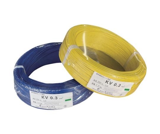 65-2033-15 KV0.3 機器用ビニル電線 赤 200m KV0.3SQ-01-200M 【AXEL】 アズワン