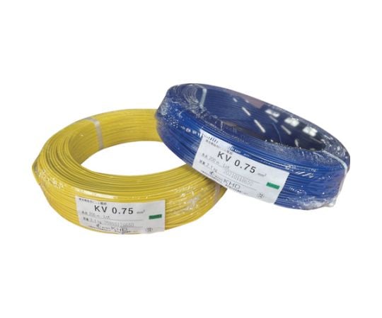 65-2033-40 KV0.75 機器用ビニル電線 黄 200m KV0.75SQ-03-200M 【AXEL】 アズワン