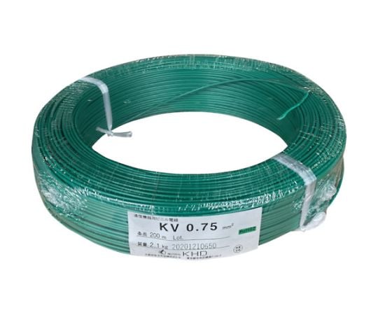 65-2033-46 KV0.75 機器用ビニル電線 緑 200m KV0.75SQ-10-200M 【AXEL】 アズワン
