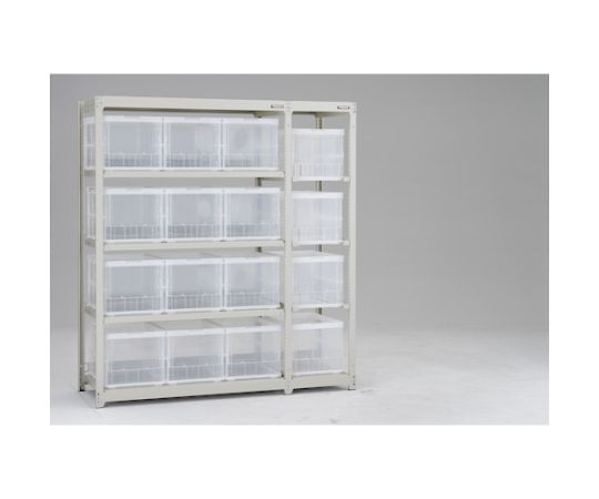 65-2597-18 M1.5型軽中量棚 オリコン保管タイプ H2100×W1160×D595 TSK-О30B透明×18個付 M1.5 ...