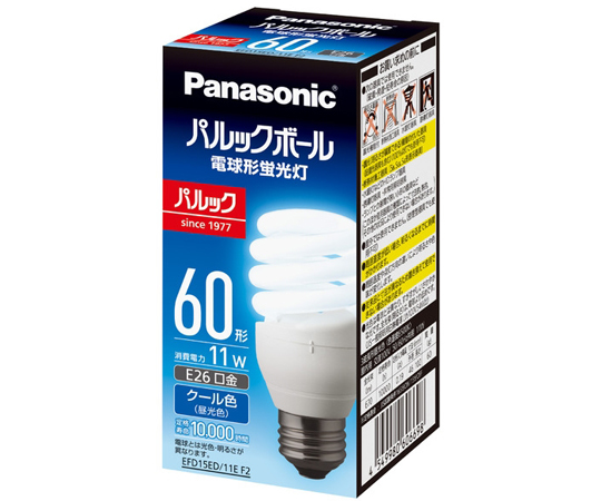 65-6677-71 パルックボール D形 電球60形タイプ 11W 電球色 EFD15EL11EE17F2 【AXEL】 アズワン