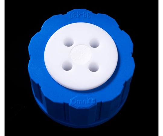 65-6892-16 オムニフィット（R）ルアーポート付きGL38ガロン瓶ボトルキャップ 4ポート フィルター＆チェックバルブ有 OMJ4314F 【AXEL】 アズワン