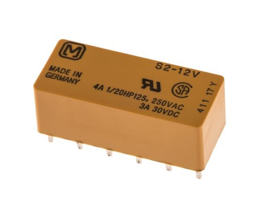 65-8057-05 リレー 12V dc 2c接点 基板実装タイプ 1箱（50個入） S2-DC12V 【AXEL】 アズワン