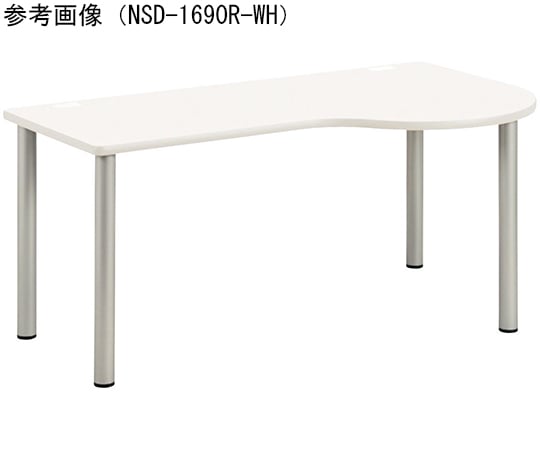 65-8858-75 福祉・医療施設テーブル 左ラウンド ペールウッド 1400×900×700mm NSD-1490L-PL 【AXEL】 アズワン