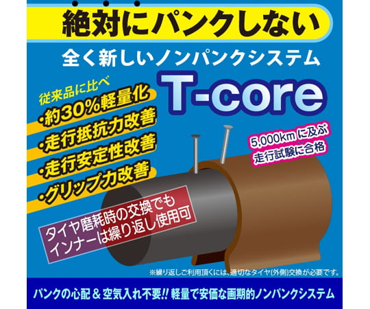 65-9226-60 ノンパンクチューブ T-core（ティーコア）26×1-3/8 Φ29cm TCORE26138(29) 【AXEL】 アズワン