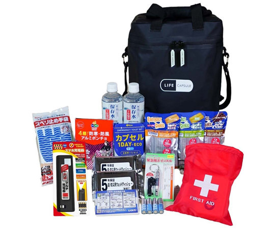防災セットSimple mini 17L 1人用 24時間用 14点セット LCBS-SM01シリーズ LIFE CAPSULE 【AXEL ...