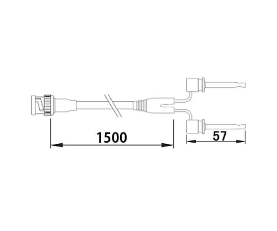 65-9314-55 同軸テストリード（BNCプラグ/ICクリップ分岐）1500mm EA940DT-263 【AXEL】 アズワン