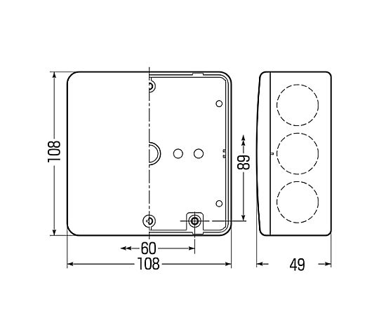 65-9317-37 中形四角アウトレットボックス（浅型/ノック無/ベージュ） EA947HB-3 【AXEL】 アズワン