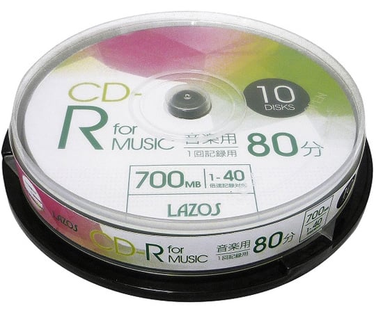 67-0384-06 音楽用CD-R 10枚組 L-MCD10P 【AXEL】 アズワン