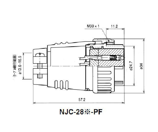 [現在受注を停止している商品です]NJCプラグ（シェルΦ28・24極） NJC-2824-PF 67-0446-71 【AXEL】 アズワン