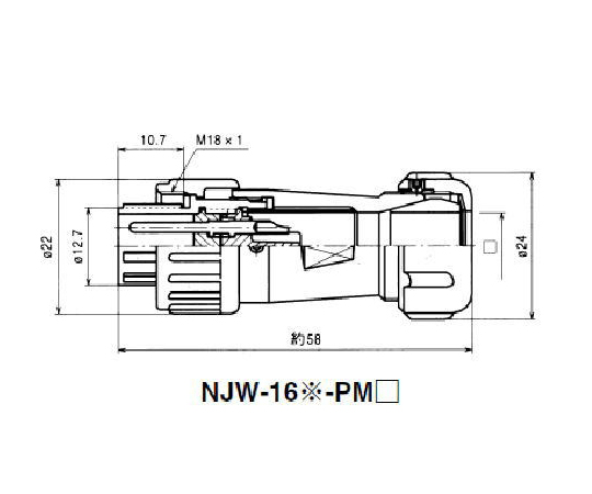 [現在受注を停止している商品です]NJWプラグ 防水型（シェルφ16・3極） NJW-163-PM11 67-0447-24 【AXEL】 アズワン