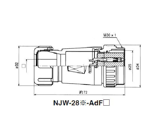 [現在受注を停止している商品です]NJWアダプター 防水型（シェルφ28・24極） NJW-2824-ADF12 67-0449-51 【AXEL】 アズワン