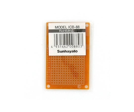 67-0479-25 ユニバーサル基板 片面 紙フェノール 72×47mm DIP-IC用連結パターン ICB-88 【AXEL】 アズワン