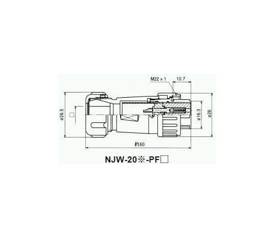 67-0484-38 NJWプラグ 防水型（シェルφ20・7極） NJW-207-PF12 【AXEL】 アズワン