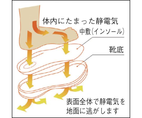 67-3127-35 JSAA B種認定 超軽量先芯入り静電スニーカー ブラック 24.0cm SL-615S-BK-24.0 【AXEL】 アズワン