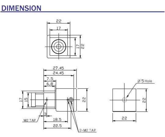 67-4754-16 1/3 inch 2.1M Full HD-SDI Mini Square Camera 【AXEL】 アズワン