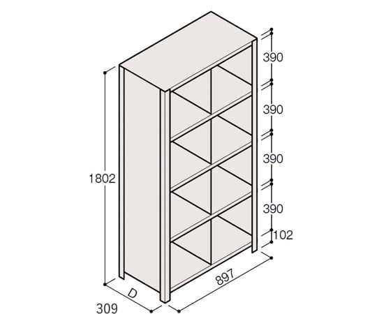 軽量棚 ERR仕切型 H1800×W900 有効棚 イトーキ／ITOKI 【AXEL】 アズワン