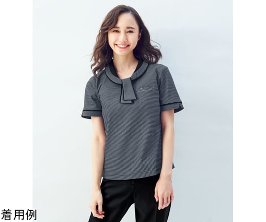 68-0906-03 ENJOY タイ付ポロシャツ MARINE BORDER ブラック M ESP556 【AXEL】 アズワン