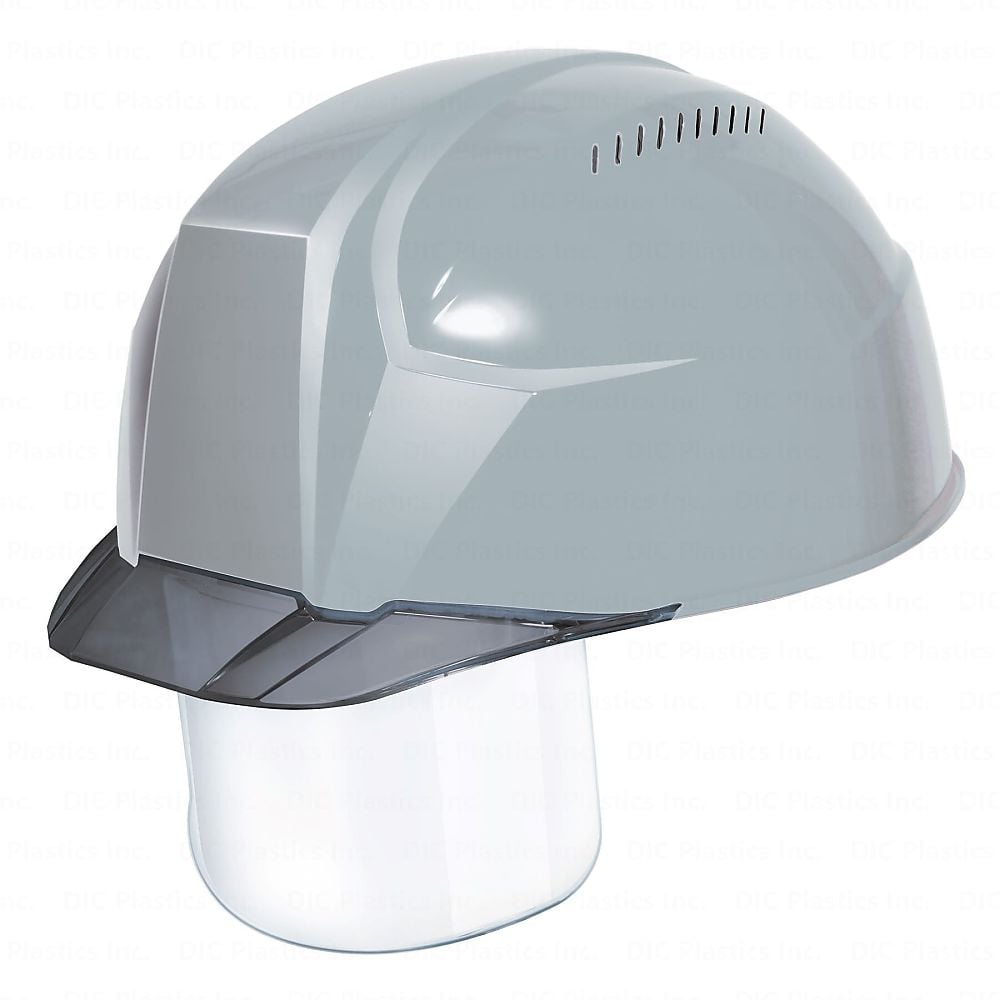 68-1971-40 軽量ヘルメット 軽神 シールド内蔵タイプ 通気孔有 ライトグレー/スモーク AA23-CSV HA8E4-K23 【AXEL】 アズワン