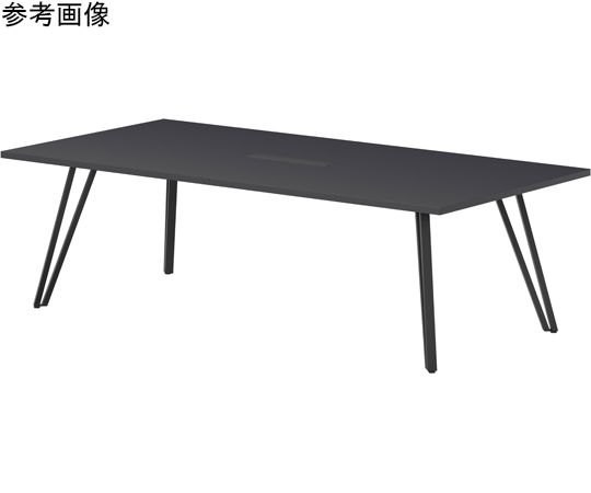 68-4172-69 ミーティングテーブル ワイヤリングBOXタイプ マットグレイ 2400×1200×720mm VTW-B2412W-MG ...