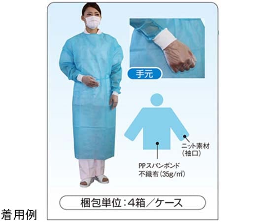 68-9396-35 IS不織布ガウン 204 1箱（30枚×4箱入） FR-204 【AXEL