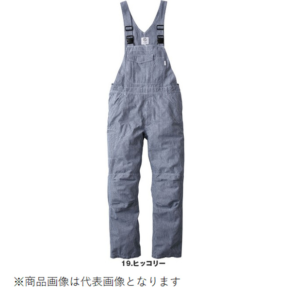 69-1789-31 作業用ツナギ（作業着）綿麻ストライプサロペット ヒッコリー 4L GE-584-19-4L 【AXEL】 アズワン