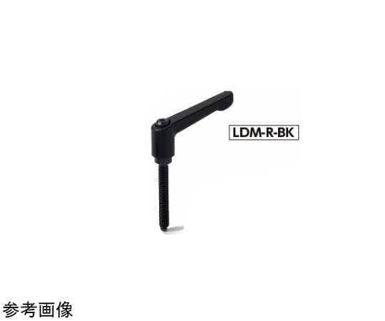 69-4092-61 クランプレバー 球状パッドつき（おねじ） LDM-R LDM-8-20-R-BK 【AXEL】 アズワン