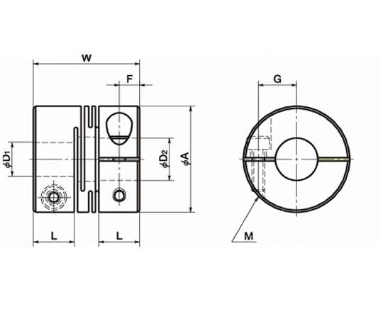 69-4633-84 カップリング カプリコン（スリットタイプ） XSTS・XWSSシリーズ XSTS-63C-19-22 【AXEL】 アズワン
