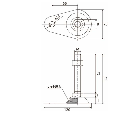 69-4683-97 アジャスターボルト HARMONIE Aシリーズ（アンカー固定用） A-S 215g A-12-75S 【AXEL】 アズワン